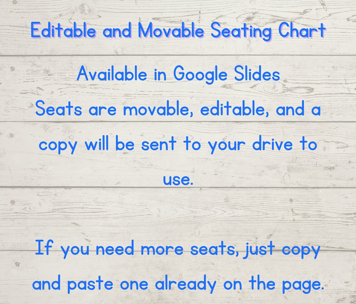 Editable Seating Chart | Google Slides | Seating Chart | Movable ...