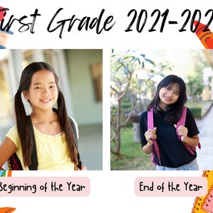 First Day of School | Last Day of School | Picture Template | Canva ...