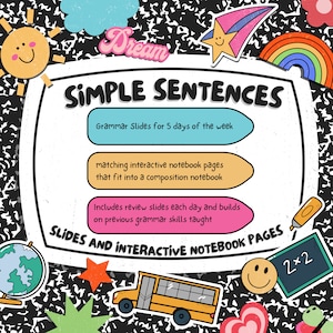 1st Grade Simple Sentences | What is A Sentence? | Slides and Notebook ...