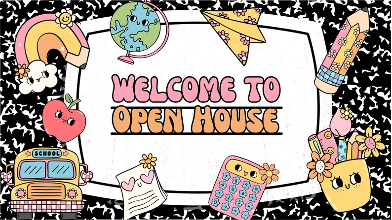 Editable Retro/groovy Composition Notebook Monthly Backgrounds - Etsy