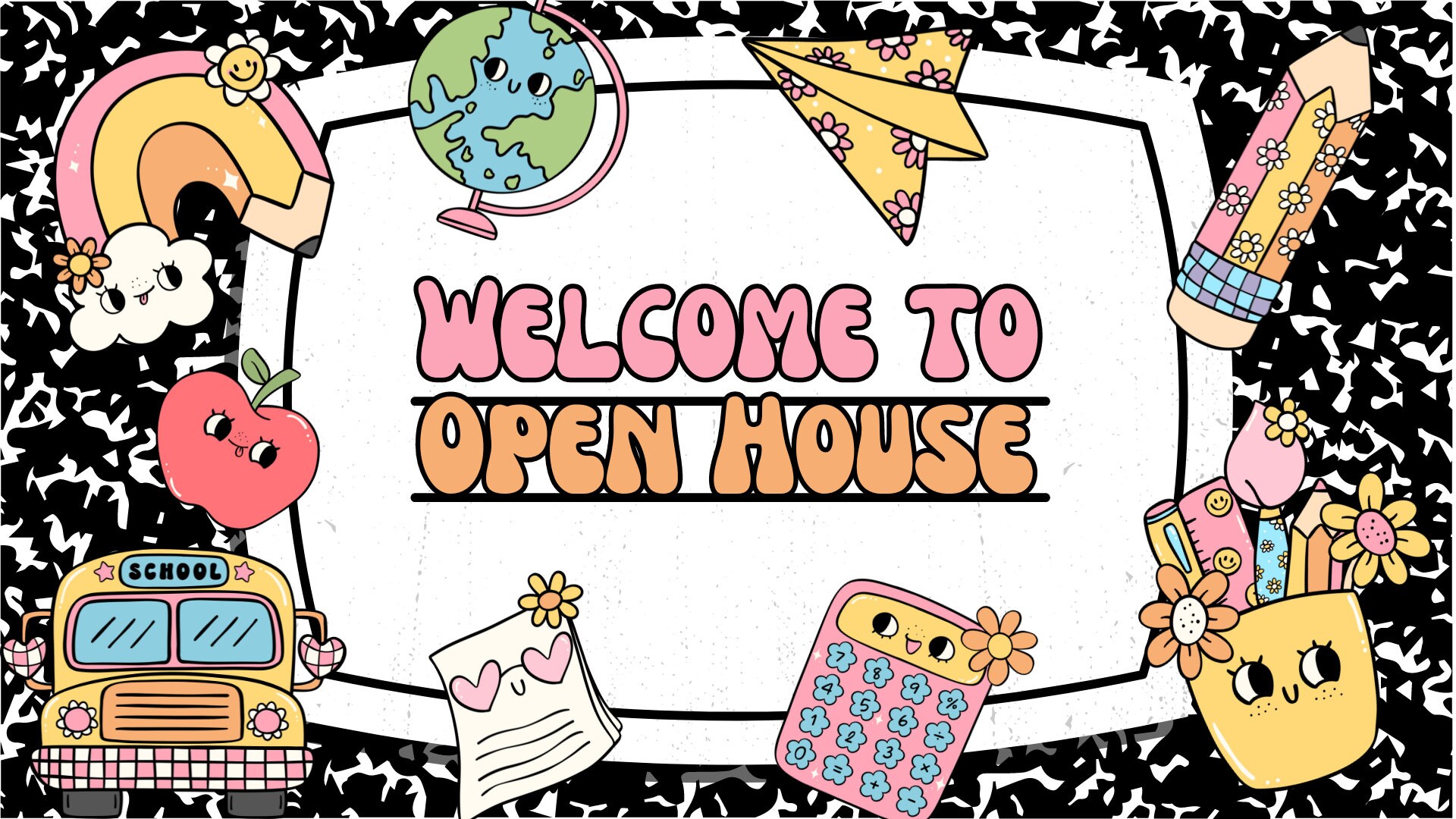 Editable Retro/groovy Composition Notebook Monthly Backgrounds - Etsy