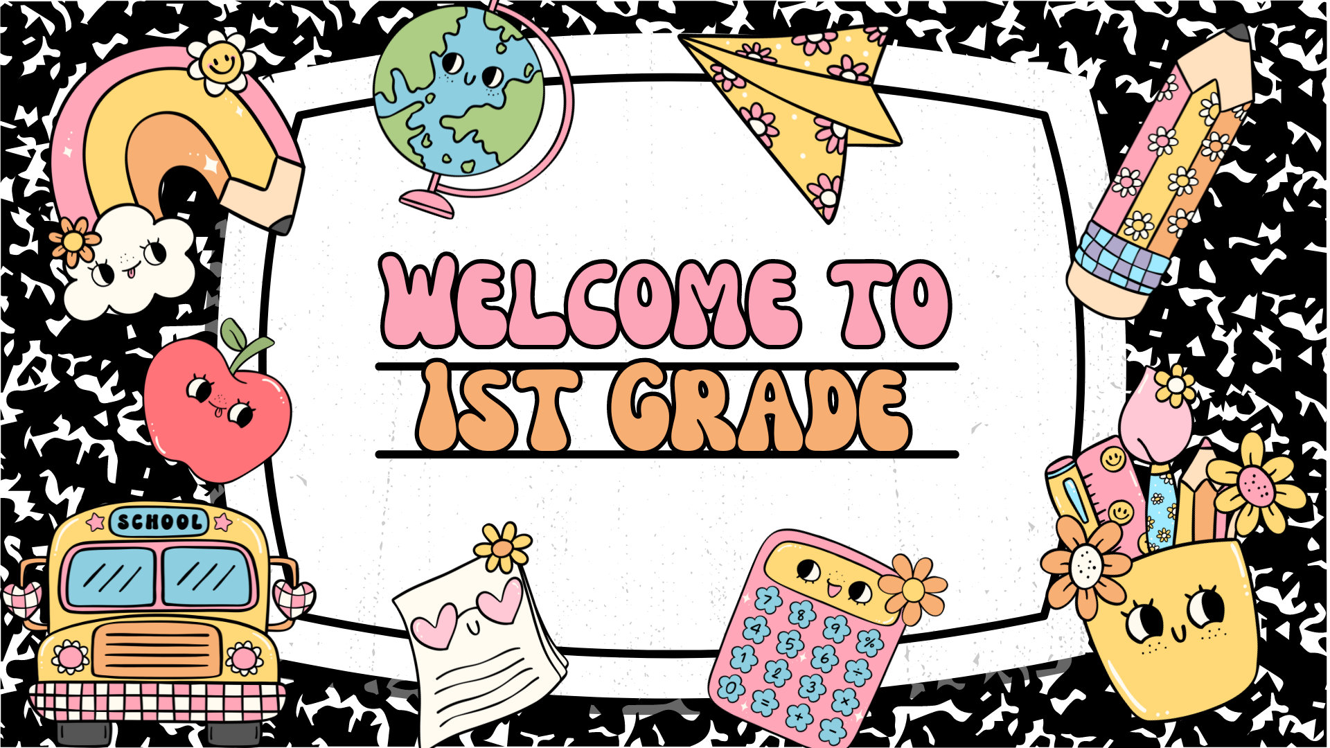 Editable Retro/groovy Composition Notebook Monthly Backgrounds - Etsy