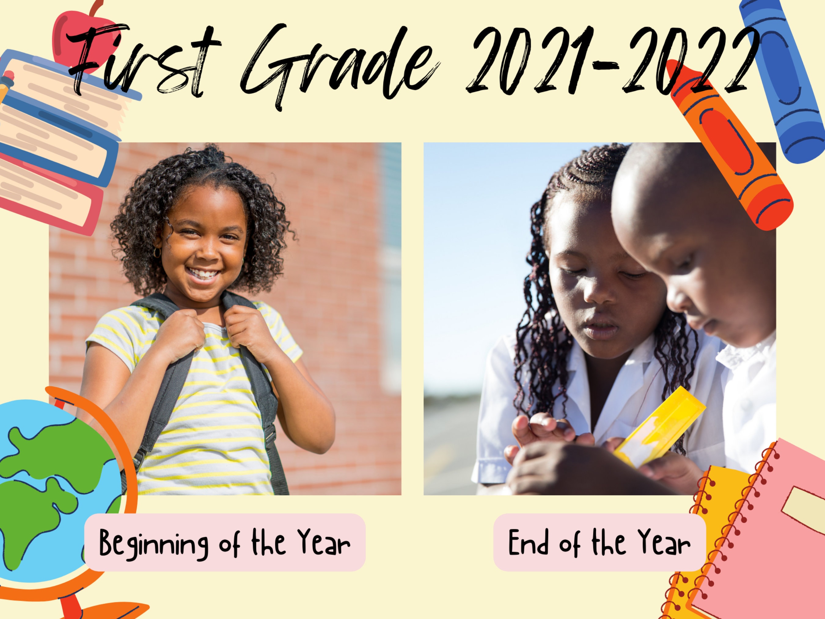 First and Last Day of School Picture Template | First Day of School ...