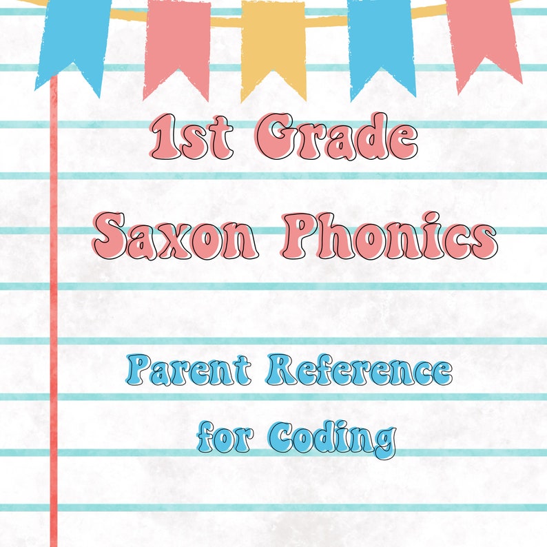 1st Grade Saxon Phonics Parent Guide for Coding and Rules - Etsy