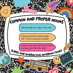 1st Grade Common and Proper Nouns Slides With Matching Interactive ...