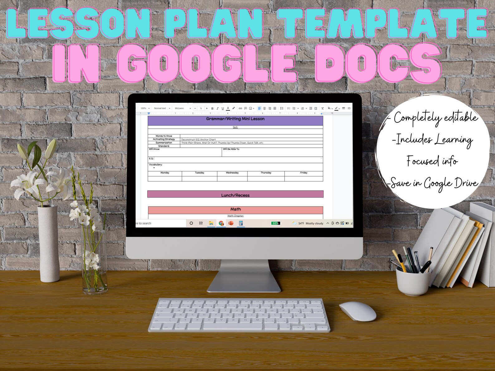 Editable Google Doc Lesson Plan Template | Editable Lesson Plans ...