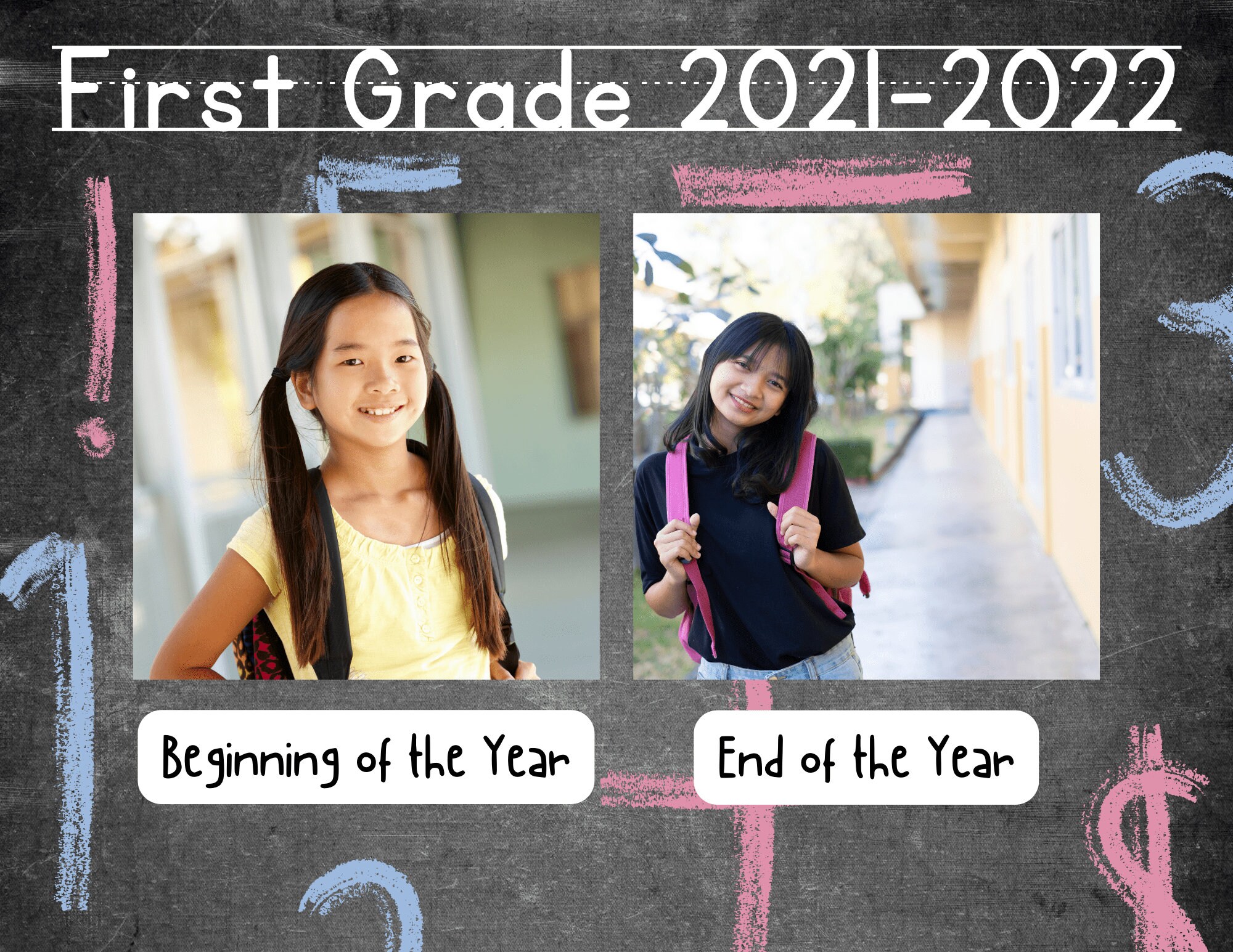 First and Last Day of School Picture Template | First Day of School ...