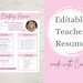 Teacher Resume Template | Resume Template | Teacher Template | Canva ...