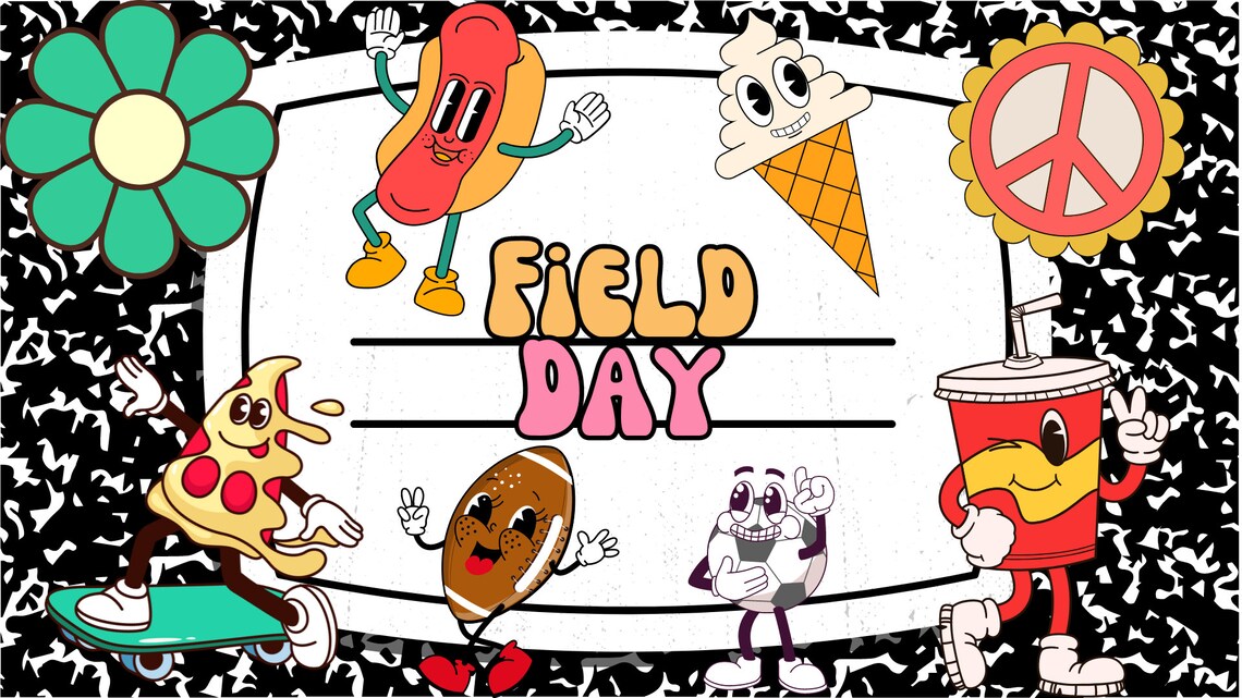 Editable Retro/groovy Composition Notebook Monthly Backgrounds - Etsy