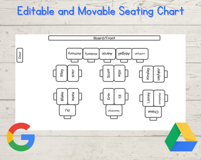 Teacher's Classroom Seating Chart Printable PDF - Etsy