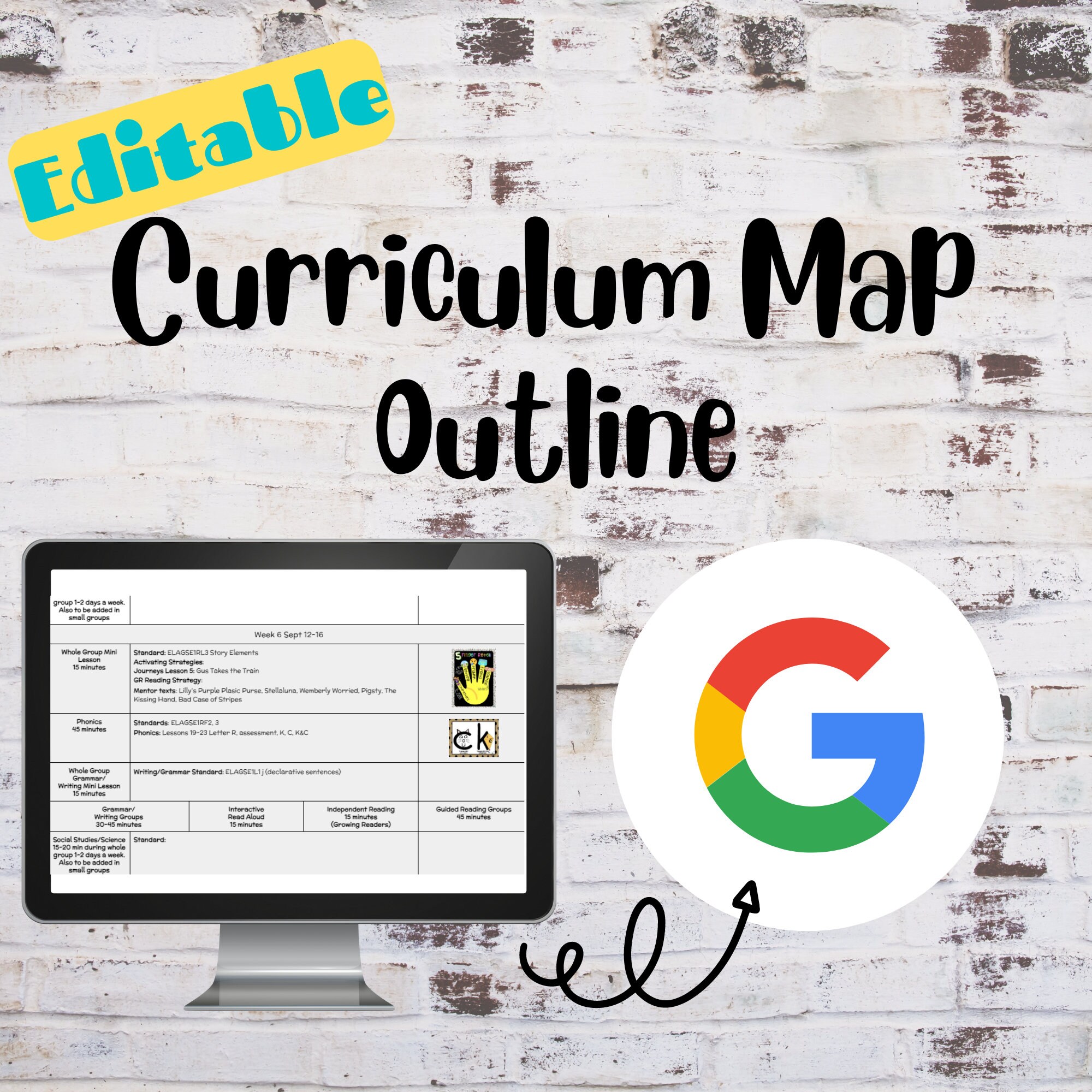 Editable Curriculum Map Outline Google Docs Curriculum - Etsy UK