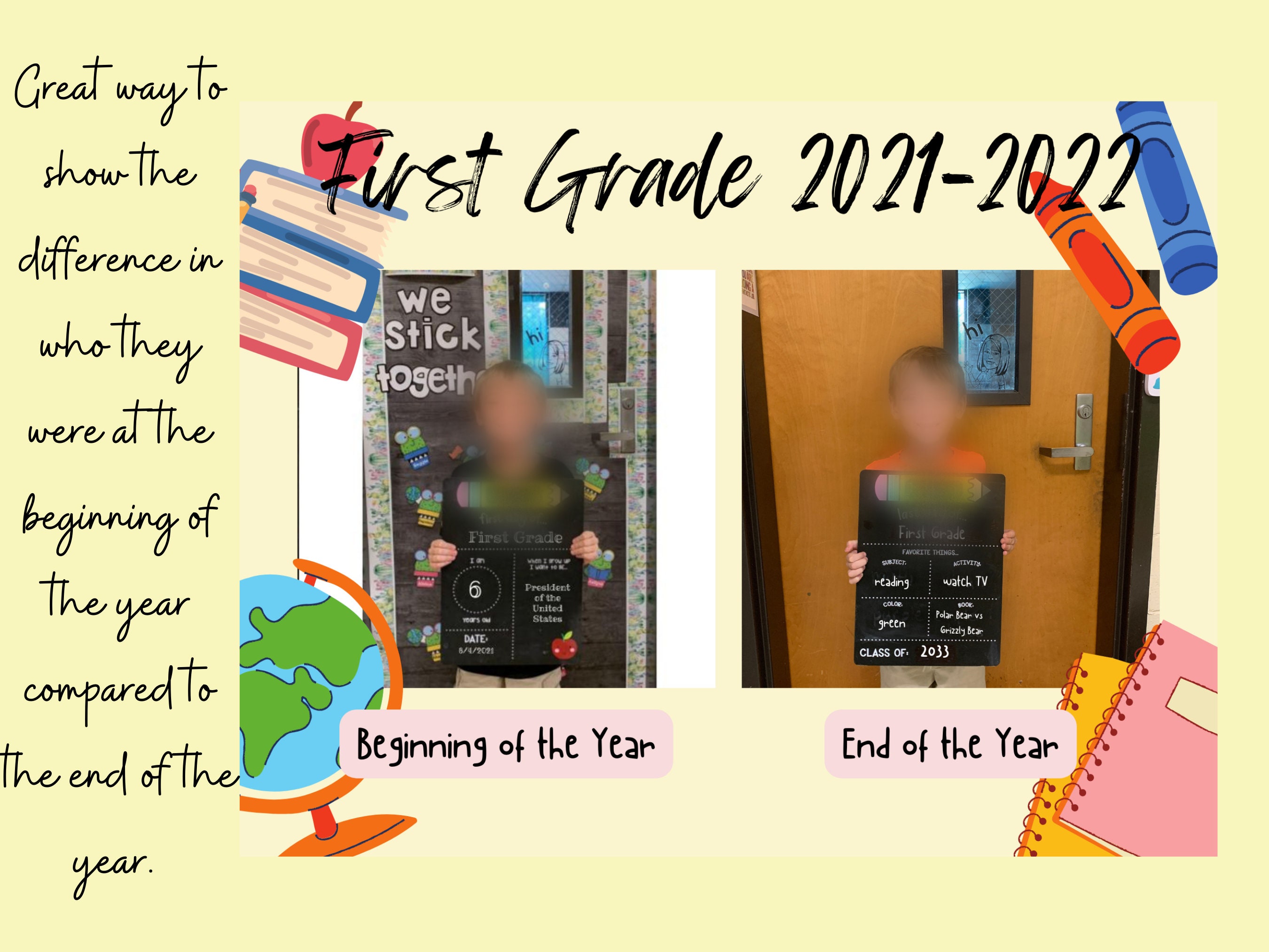 First and Last Day of School Picture Template | First Day of School ...