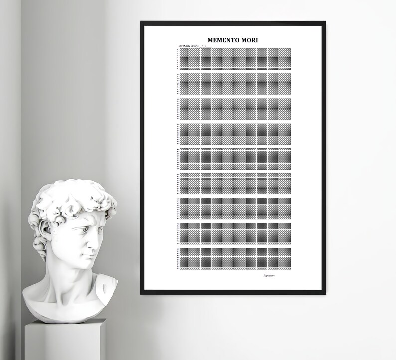 Life Calendar Memento Mori Stoicism Stoic Reflection | Etsy