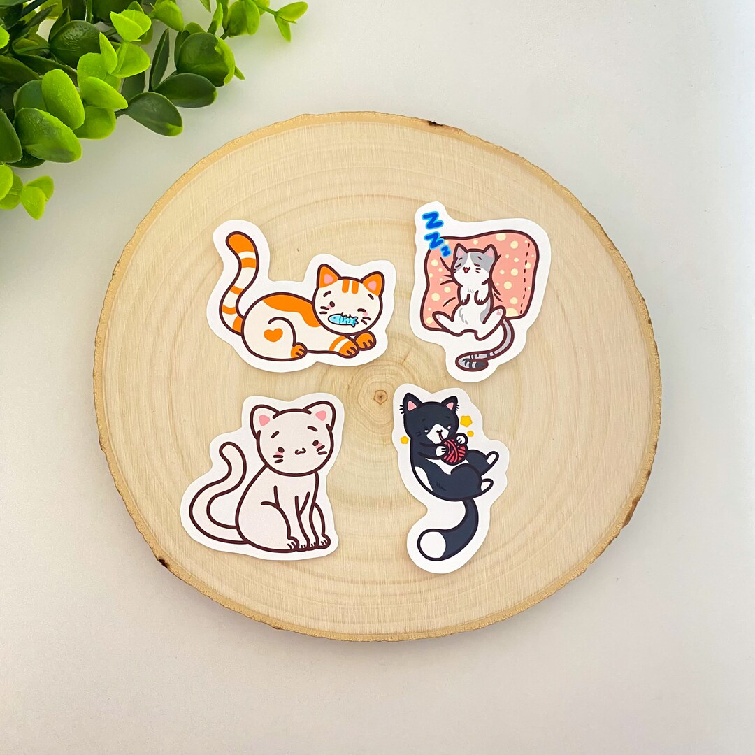 CLEARANCE Assorted Adorable Cat Die Cut Vinyl Stickers - Etsy