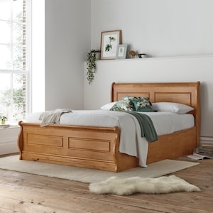 New Oak Finish Wooden Ottoman Storage Bed Small Double double king by Time4sleep malmo Etsy