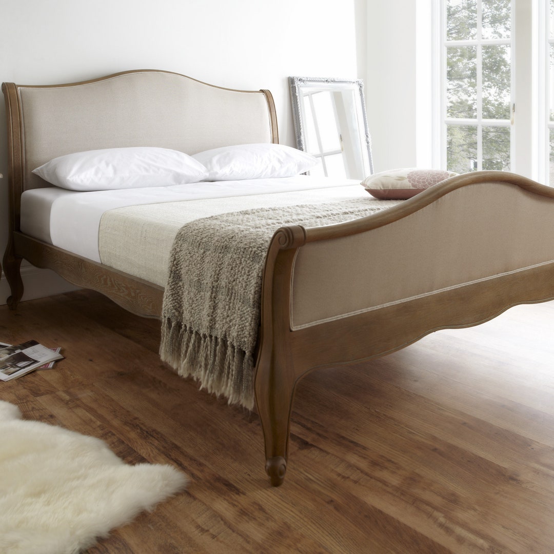 Solid Oak French Style Wooden Upholstered King Size Bed Frame HFE by Time4sleep (amelia) - Etsy UK