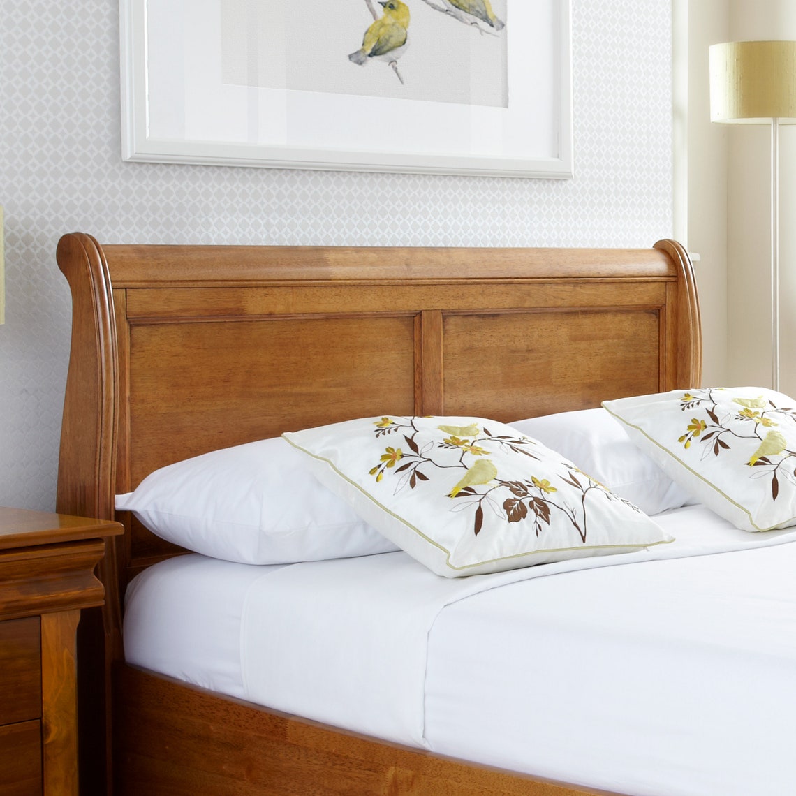 Oak Finish Wooden Sleigh Style Bed Frame Double/king/super - Etsy UK