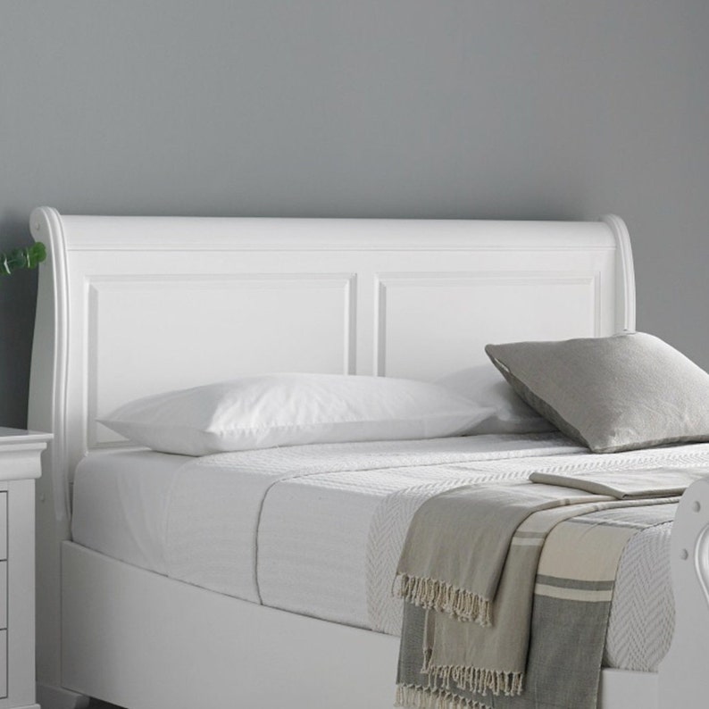 White Wooden Sleigh Style Bed Frame -double/king by Time4sleep (toulon ...