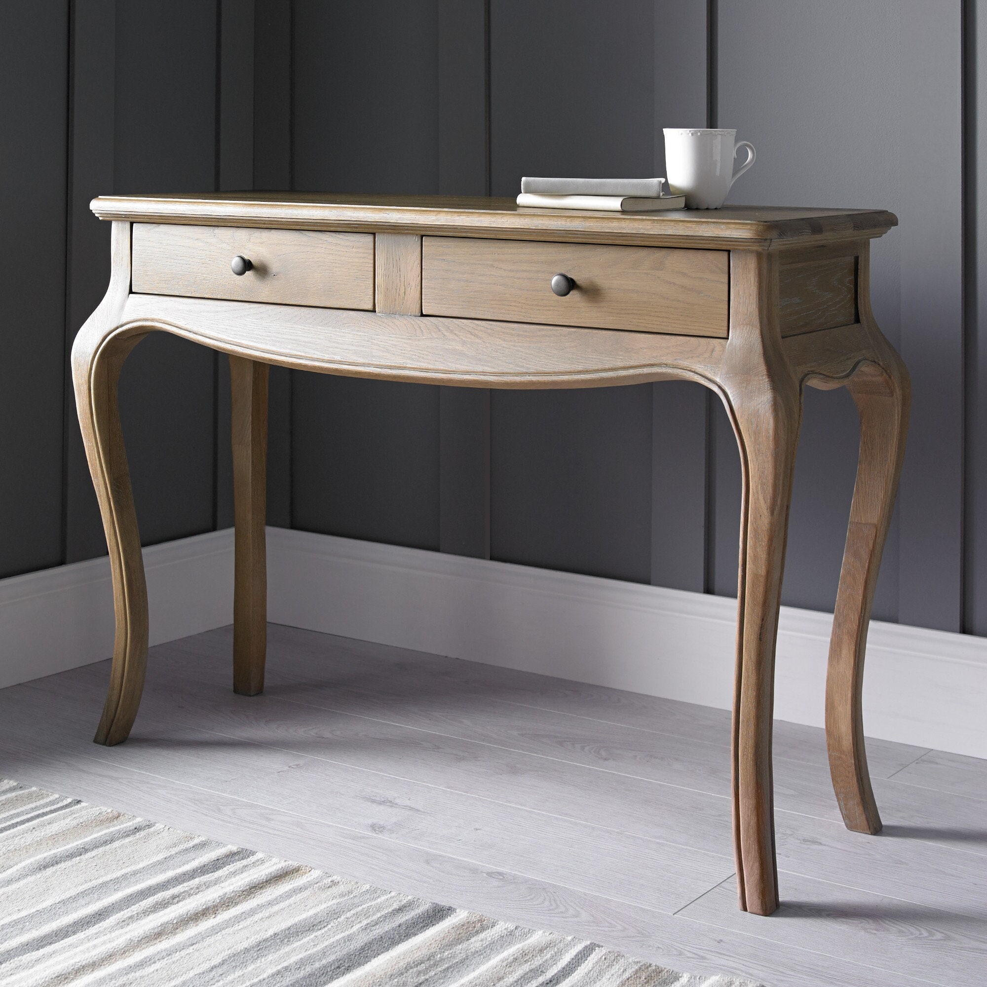 Solid Oak Weathered 2 Drawer Dressing Table by Time4sleep (loire) - Etsy