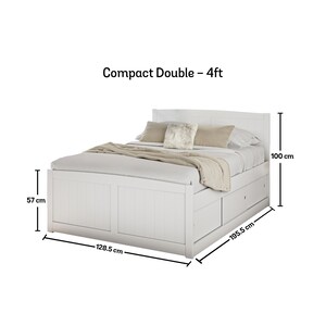 6 Door Storage White Wooden Bed Frame - Small Double and Double Size ...