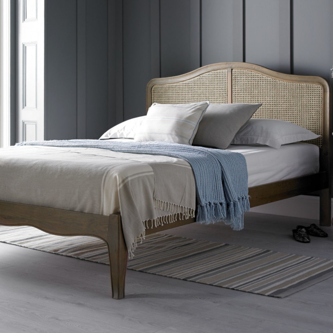 Loire Rattan Wooden Bed Frame - Double, King & Super King - Etsy UK