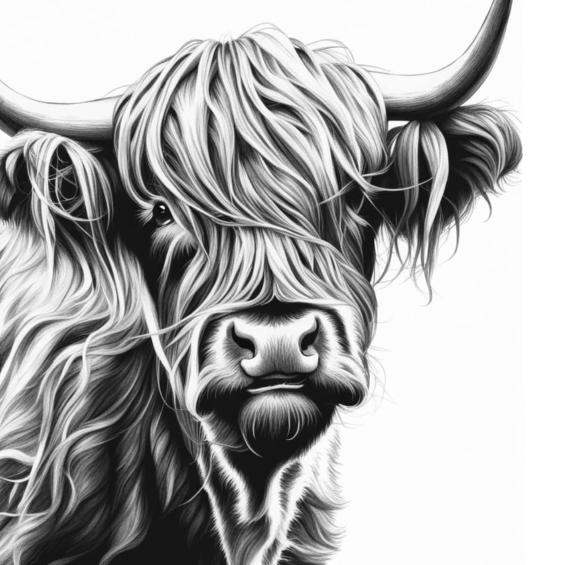 20 Highland Cow Cattle Procreate Stamp Brushes Tattoo Stencil - Etsy