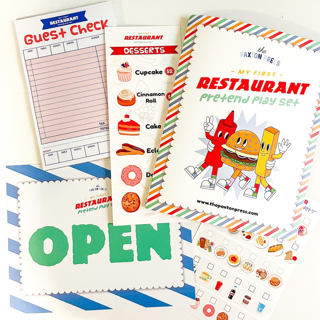 My First Restaurant Pretend Play Set - for Dramatic Play! - Etsy