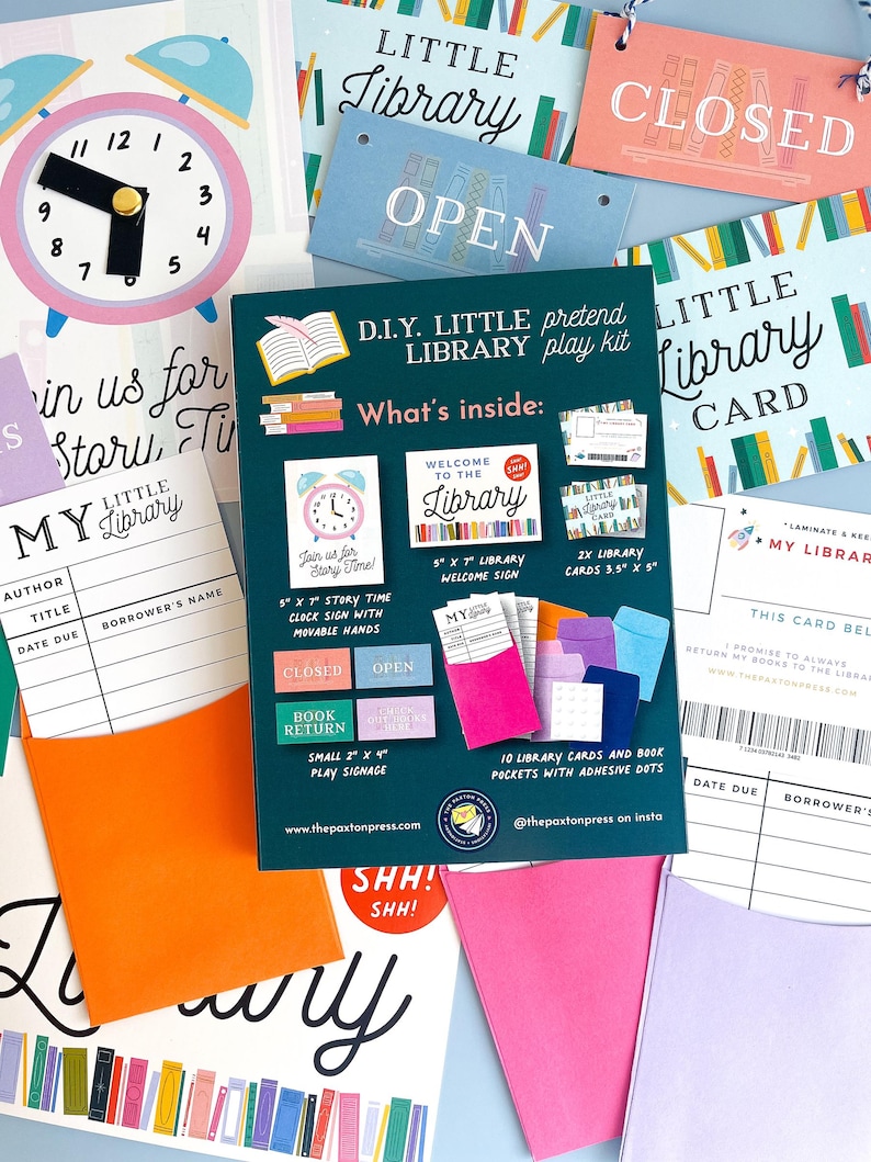 D.I.Y. Little Library Pretend Play Kit - Etsy