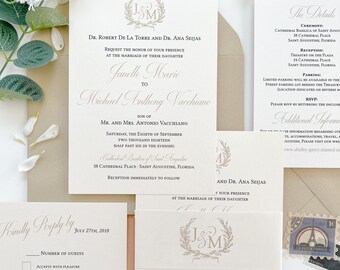 Wedding Monogram Invitation - Etsy