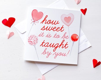 Teacher Valentine Card | Etsy