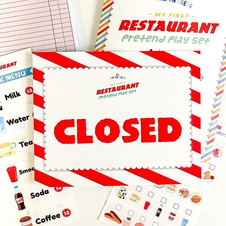 My First Restaurant Pretend Play Set - for Dramatic Play! - Etsy