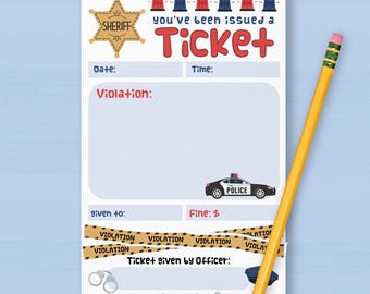 Police Ticket Pretend Play 5'' X 7'' Notepad 25 Sheets – Imaginative ...