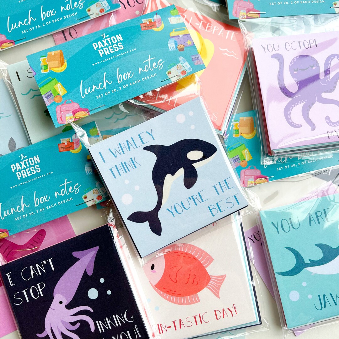 Pack of 20 Lunch Box Notes - Sea Creatures - Etsy
