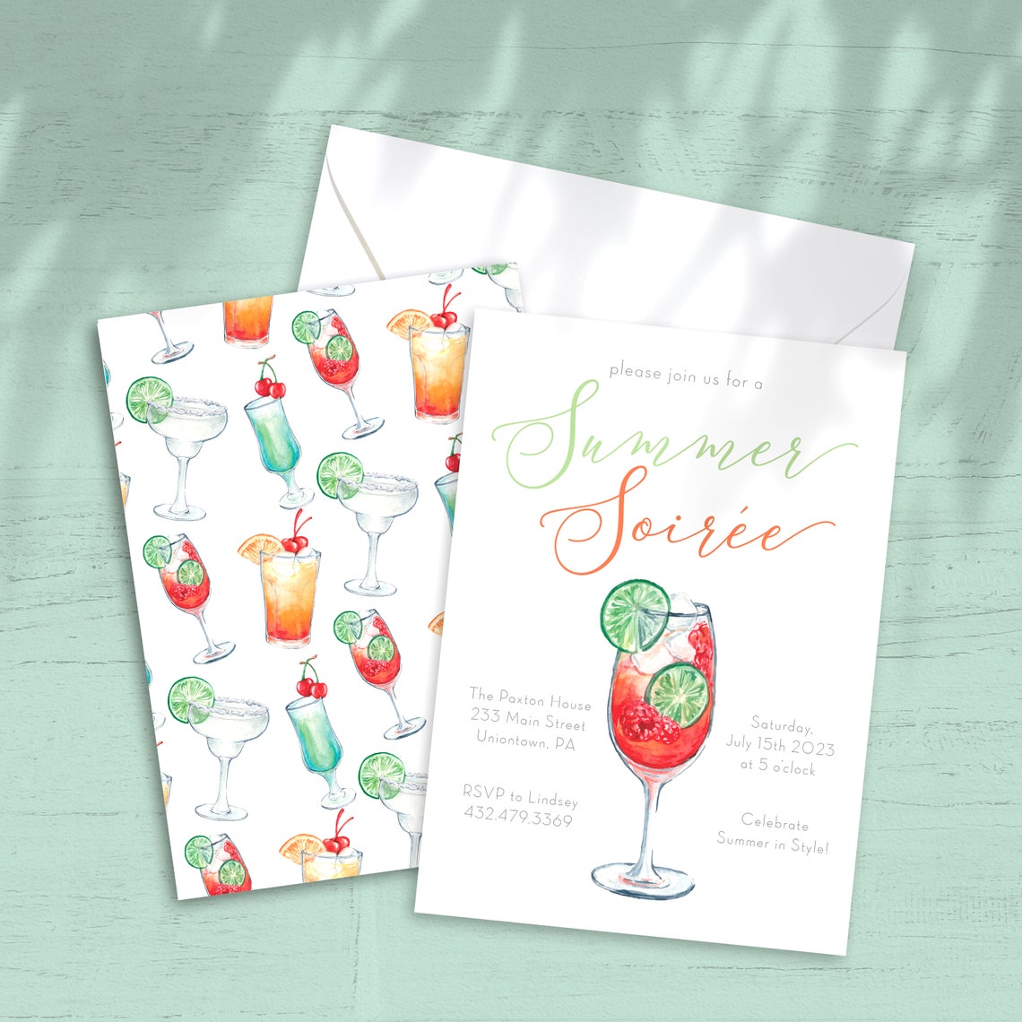 PRINTED Summer Soiree Invitations Set of 25 Party Invitations Custom or Fill in the Blank - Etsy