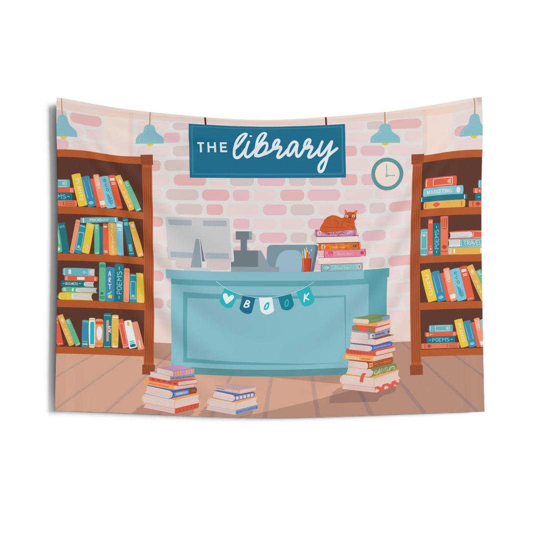 Cozy Library Pretend Play Backdrop - Etsy
