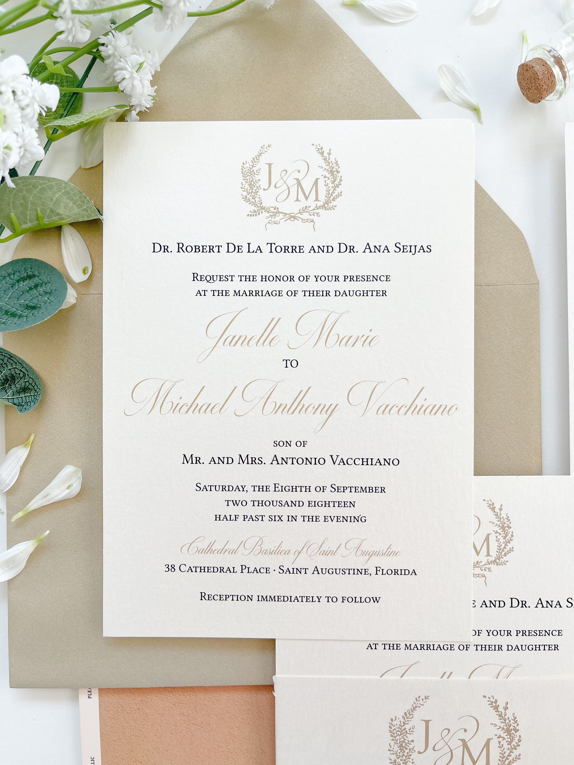 Classic Monogram Pearlescent Wedding Invitation Suite - Etsy