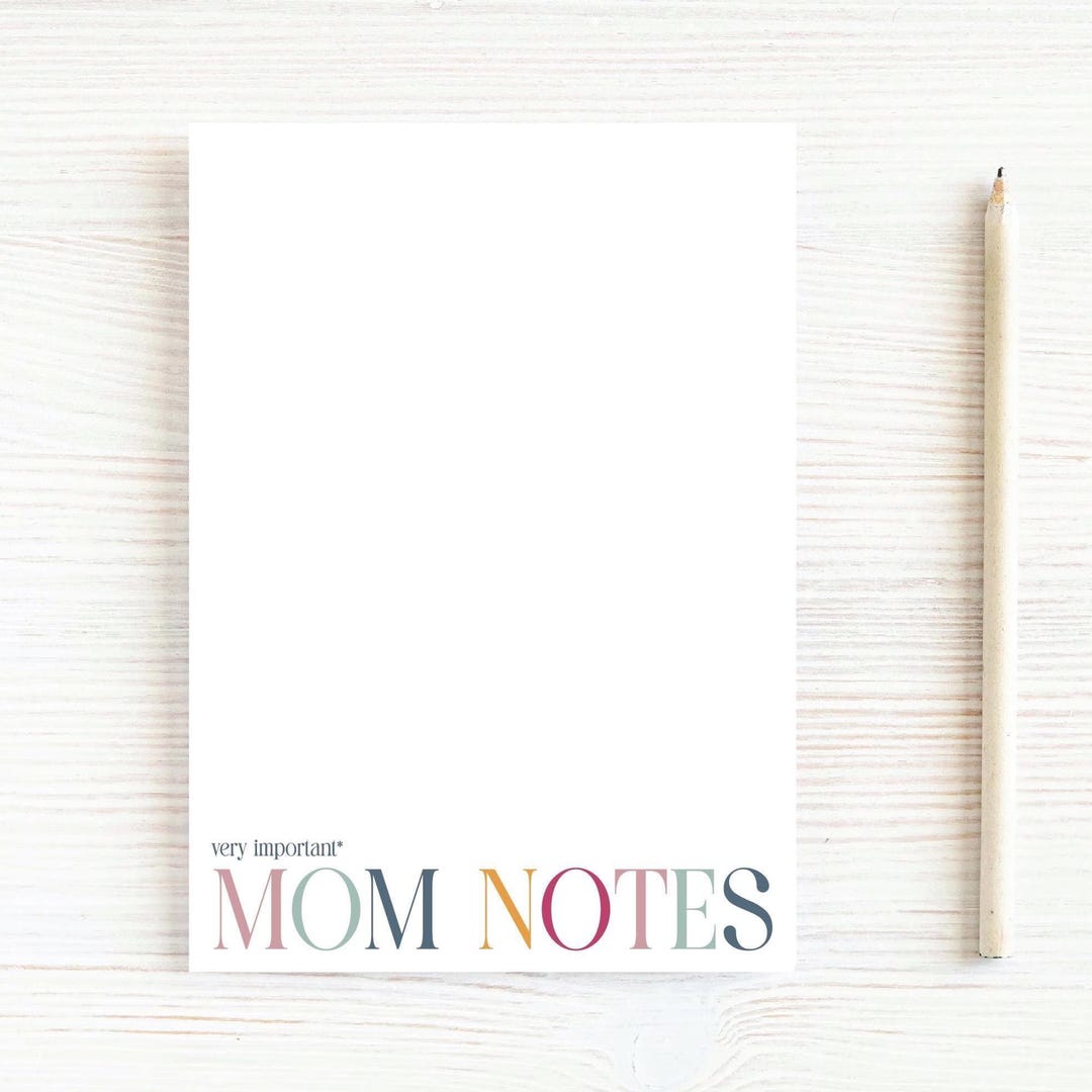 Colorful Mom Notes Notepad – 8.5x5.5" Tear-off Pad | Funny Mom ...