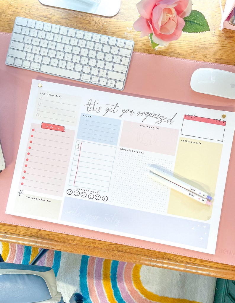 Let's Get Organized! XL Desk Notepad - 50 Pages - Etsy