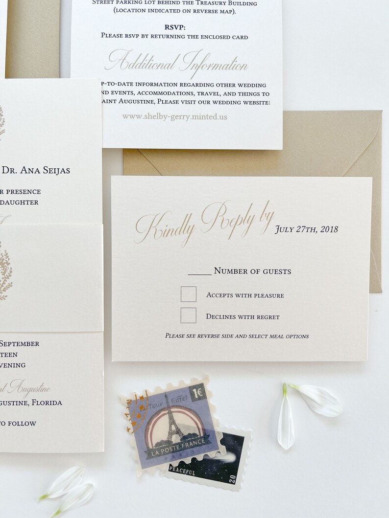 Classic Monogram Pearlescent Wedding Invitation Suite - Etsy