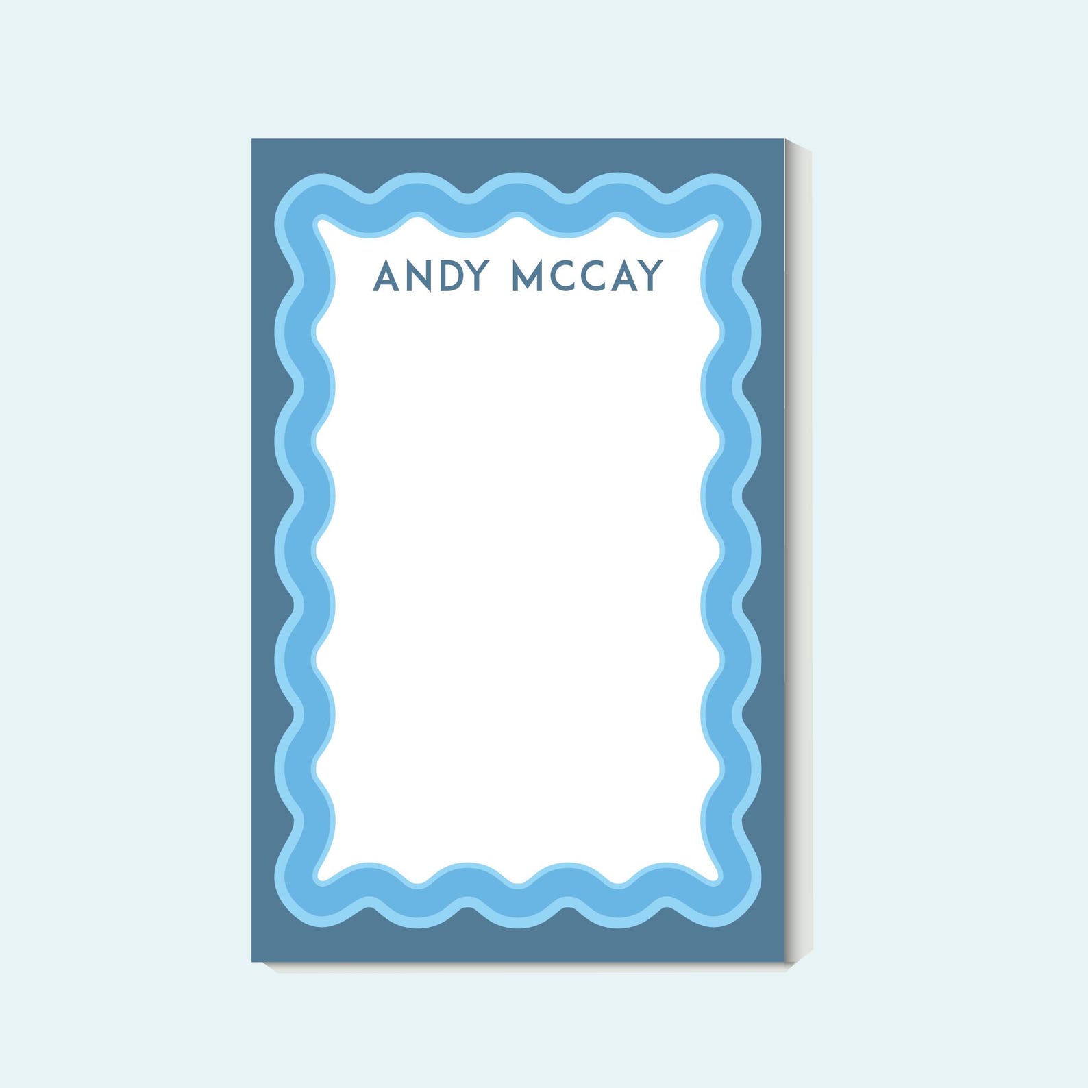 Custom Wavy Border Notepad: Personalized Stationery (8.5" X 5.5") - Etsy