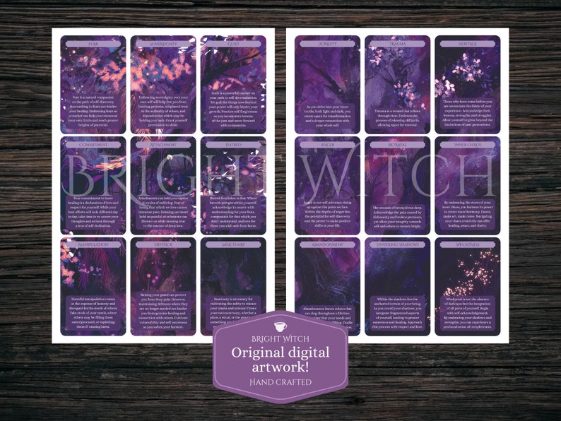 Shadow Work Oracle Deck, Darkwood Dreaming (printable, A4) - Etsy