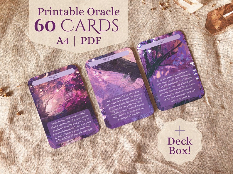 SHADOW WORK Printable Oracle Deck WITH Deck Box / Darkwood Dreaming ...