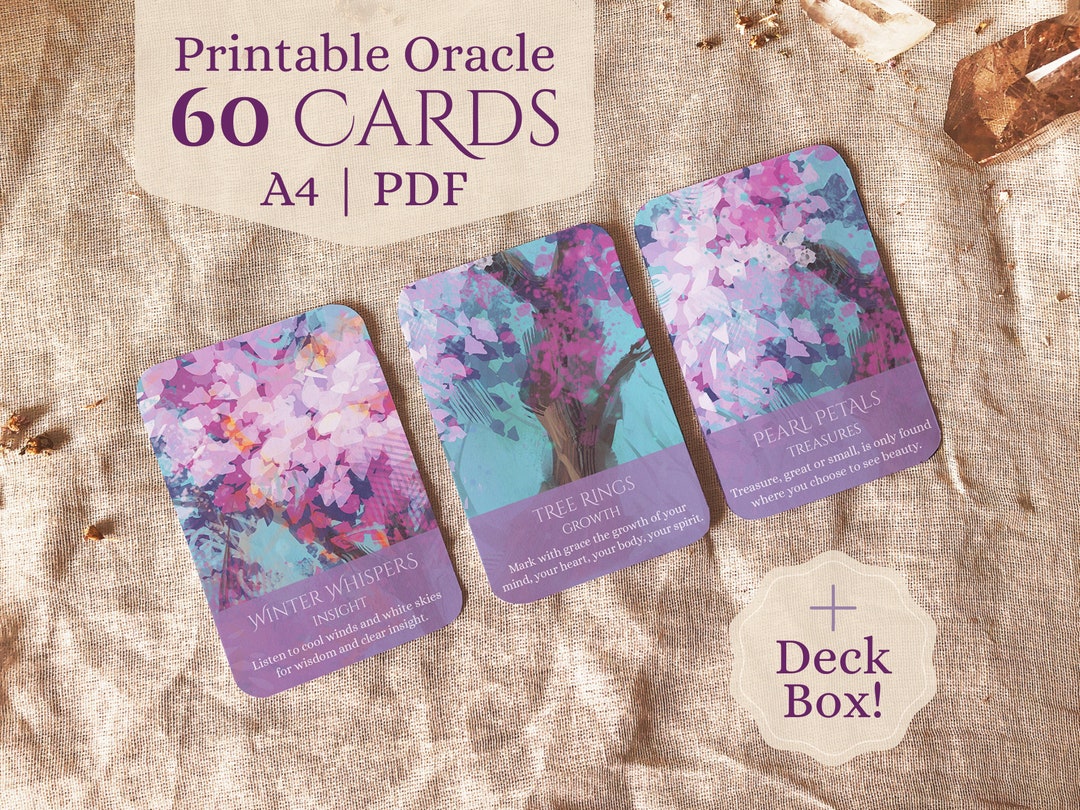 FAE WISDOM Printable Oracle Deck WITH Deck Box / Faewood Fantasies / 60 ...