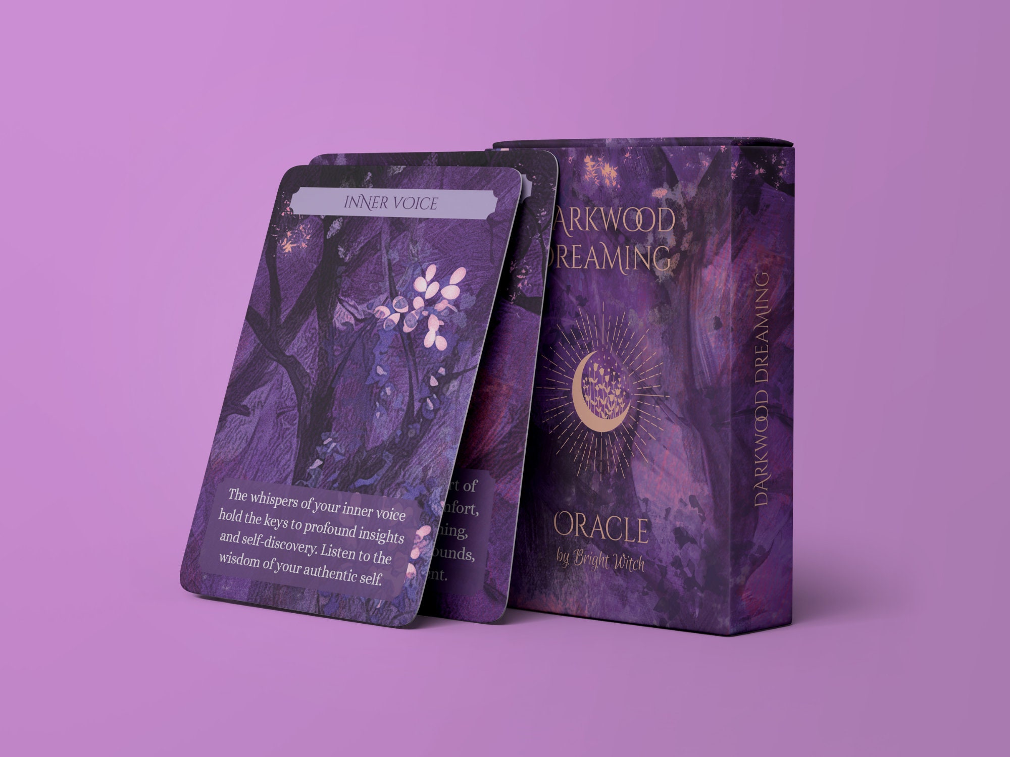 Shadow Work Printable Oracle Deck With Deck Box Darkwood Dreaming 60 Oracle Cards Digital