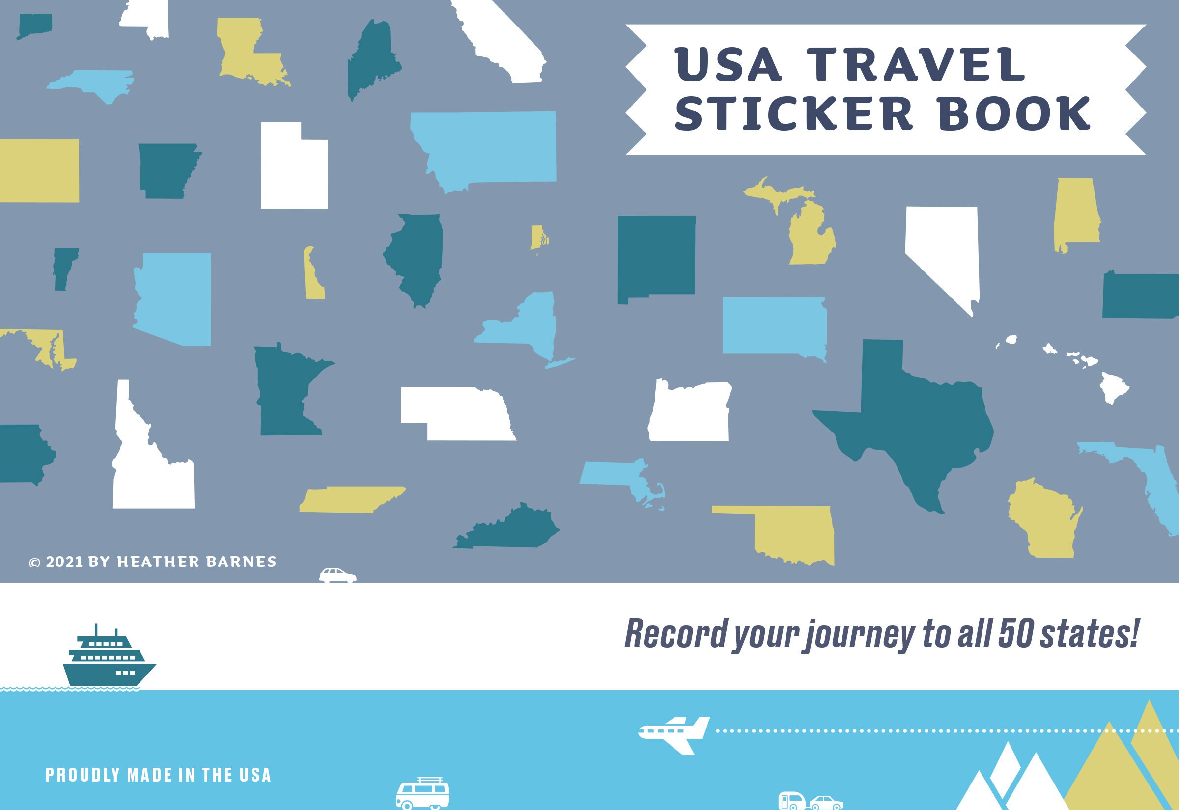 USA Travel Sticker Book - Etsy