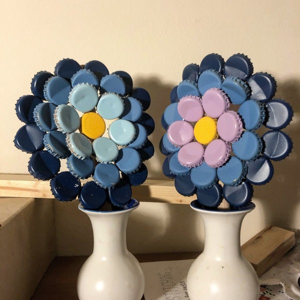 Bottle Cap Flower Art - Etsy