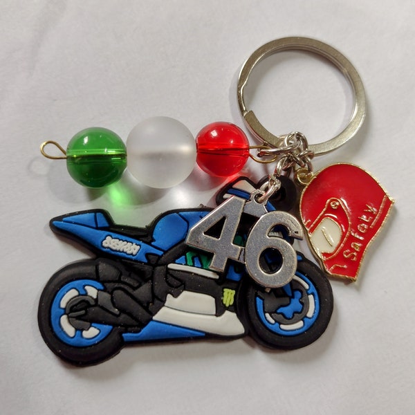 Motorcycle Racing Keychain - Etsy