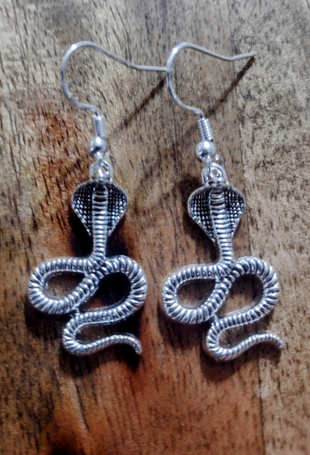 Cobra Earrings on Sterling Silver Earwires - Etsy