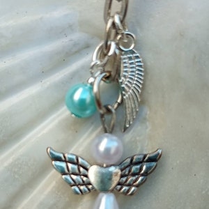 Guardian Angel Handmade Keyring With Birthstone Month Bead and Keepsake ...