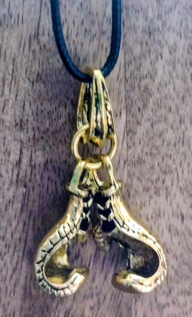 Boxing Necklace Gold Boxing Gloves Boxers Necklace - Etsy